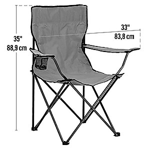 Quik Shade Chair Portable Folding Chair with Arm Rest Cup Holder and Carrying and Storage Bag, Red (146115)