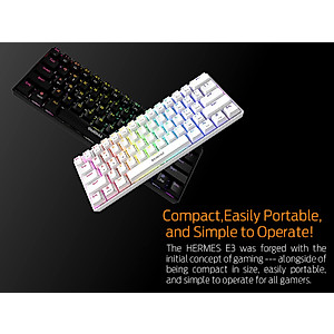 GAMDIAS Hermes E3 RGB Mechanical Gaming Keyboard Blue Switch with 19 Built-in Lighting Effects Certified Optical Switches and N-Key Rollover & Anti-Ghosting Functionality (Hermes E3 Black)