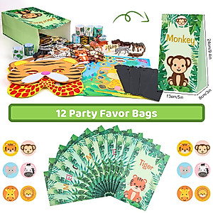 Mepmela Safari Party Favors, 134PCS Jungle Party Favors Birthday Party Supplies - Wild Animals Party Favors for Kids Birthday, Baby Shower, Jungle Safari Party Decorations, Goodie Bag Stuffers