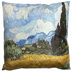 Red Lantern Van Gogh Wheat Field Pillow