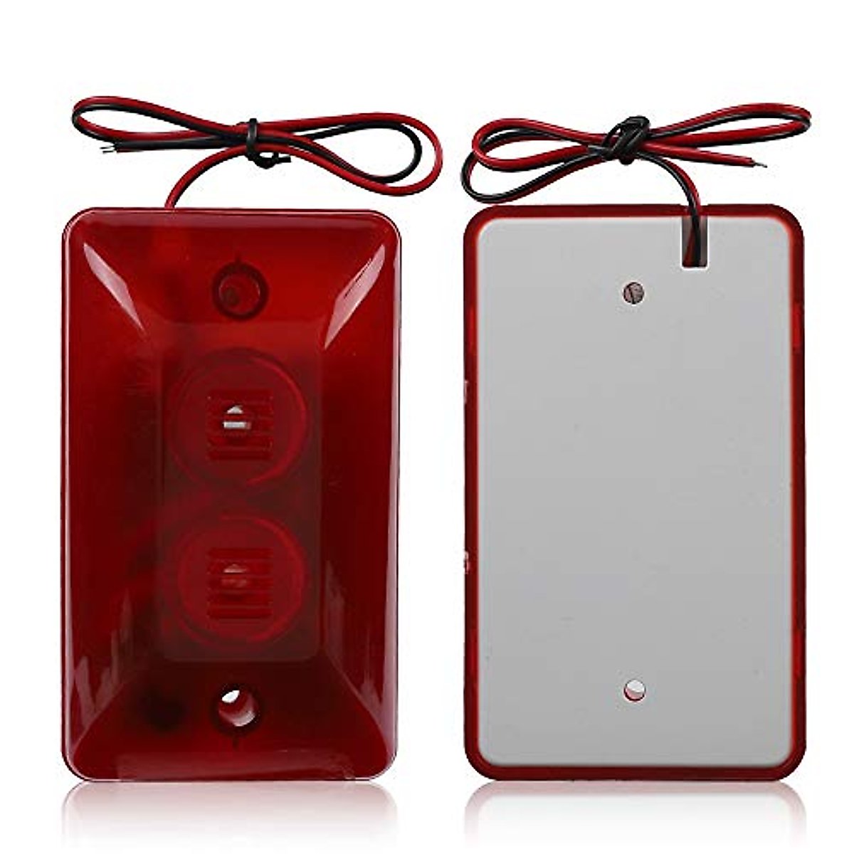 12V 15W Wired Strobe Siren,Sound and Light Alarm System,Sound Alarm Strobe Flashing Red Light 120dB for Home Security