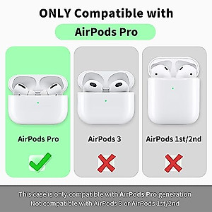 Linsaner AirPods Pro Case Cover with Keychain, Full Protective Silicone Skin Accessories for Women Men Girl with Apple AirPods Pro Case,Front LED Visible，Black
