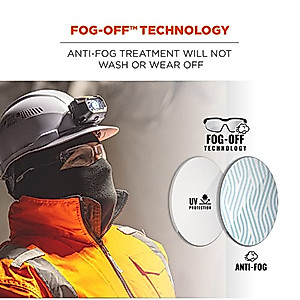 Ergodyne - 59283 Skullerz VALI Frameless Safety Glasses, Lightweight, Anti Fog Indoor/Outdoor Lens Matte Black