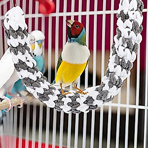 ULTECHNOVO Sugar Glider Climbing Rope Cage Bird Rope Parrot Rope Perch Bird Swing Bird Climbing Pet Swing Chinchilla Hamster Accessory Rat Ladder Bridge Parrot Swings Toy Cotton Rope The Bird