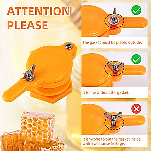 kailund 2Pcs Honey Gate Valve for Extractor, Honey Extractor Tap Durable Nylon Honey Bucket Valves for 5 Gallon Bucket Honey Extractor Equipment Beekeeping Supplies