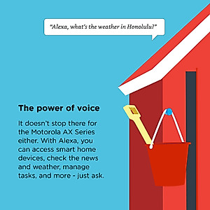 Motorola AX DECT 6.0 Accessory Cordless Handset for Motorola AX Series of Smart Cordless Phone and Answering Machines with Alexa Built-in