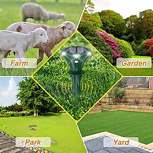 Pack of 4 Solar Mole Repellent Sonic Gopher Repellent Vole Chaser Mole Deterrent Sonic Spikes Rodent Repellent Ultrasonic Pest Control Outdoor Keep Moles Out of Yard Lawn