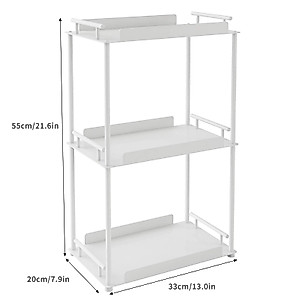 FLE Bathroom Organizer Countertop,3 Tier Bathroom Counter Organizer Kitchen Spice Rack Cosmetic Organizer,Countertop Storage Shelf for Bathroom, Kitchen, Living Room, Bedroom, Dressing Table,White