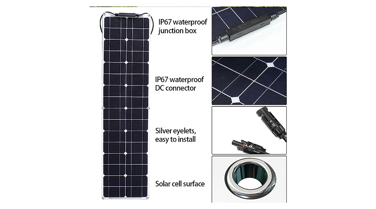 400 Watt Flexible Solar Panel Kit with Charge Controller for RV, Marine ...