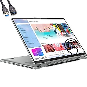 Lenovo 2023 Yoga 7i 2-in-1 Laptop, 16" 2.5K 400nits, 12th Gen Intel 12 Cores i7-1260P, 16GB LPDDR5 RAM, 1TB PCIe SSD, WiFi 6, BT 5.1, Backlit KB, Fingerprint Reader, Windows 11, BROAG Extension Cable