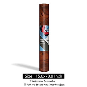 Livelynine Cherry Wood Contact Paper for Cabinets Desk Table Top Peel and Stick Cabinet Covering Mahogany Wood Grain Wallpaper Adhesive Liner Laminate Sheet Veneer Furniture Vinyl Wrap 15.8X78.8