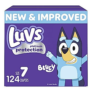 Luvs Diapers - Size 7, 124 Count, Bluey Disposable Baby Diapers