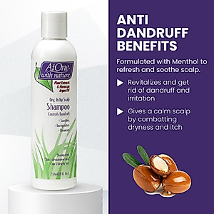 AtOne with Nature Dandruff Control Shampoo - 16 oz Liquid Shampoo for Dry Hair - Fresh Scent, Dandruff Control Solution