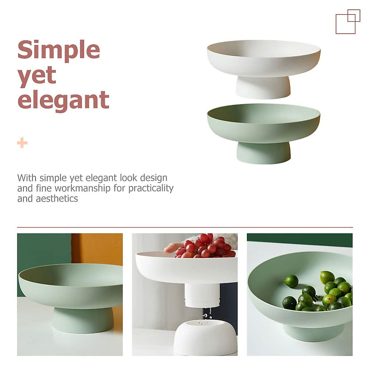 BESTonZON 2pcs Fruit Tray Wedding Accessories Cake Tray Wedding Cake Plates Decorative Pedestal Bowl Coffee Table Tray Plastic Wedding Cake Holder Party Dessert Stand Dessert Accessories Pp