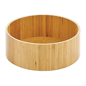 mDesign Lazy Susan Turntable Bamboo Spinner for Kitchen Cabinet, Pantry, Fridge, Cupboards, or Counter, Fully Rotating Organizer for Food, Spices, or Condiments, 12" Round, Echo Collection, Natural