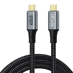 DCHAV 4ft USB 4 Cable USB C to USB C 8K HD Display Video 40 Gbps Data Transfer 100W Fast Charging Cord USB4 Type C to Type C Charger 5A Nylon Braided Wire for Monitor Laptop Docking Hub Cell Phone