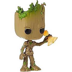 POP Marvel: Avengers Infinity War - Groot with Stormbreaker Funko Pop! Vinyl Figure (Bundled with Compatible Pop Box Protector Case) Multicolored 3.75 inches