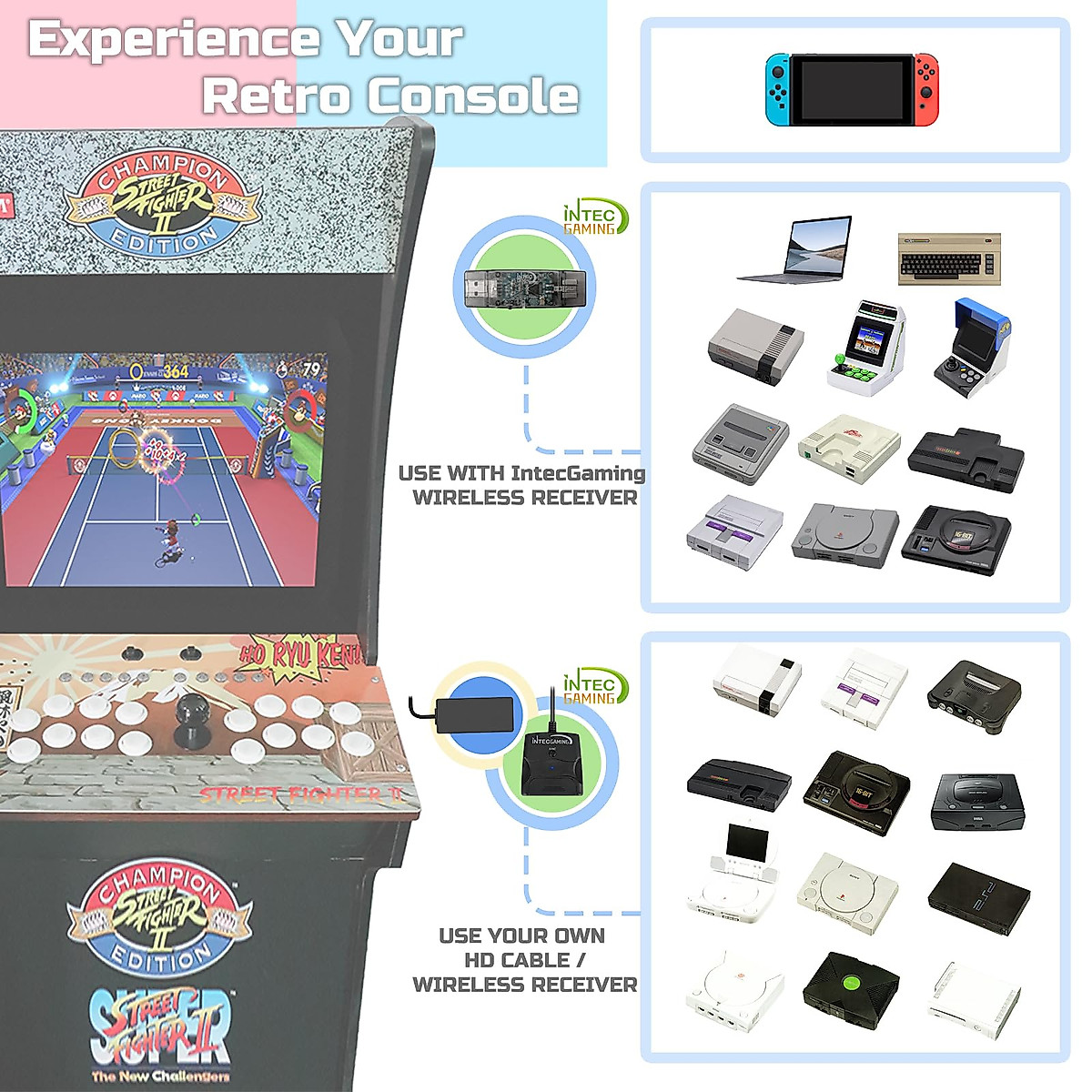 Switch Fighting Stick for Arcade1Up Cabinet, Play Your Switch arcade stick on The Cabinet, Modded Switch Joysticks Specially Designed for Arcade1Up