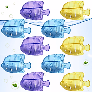 10PC Humidifier Cleaner Fish Universal Humidifier Tank Cleaner Works in All humidifiers and Fish Tanks Purifies Water, Prevent Hard Water Build-Up,Demineralization Cleaner(Blue Yellow Purple)