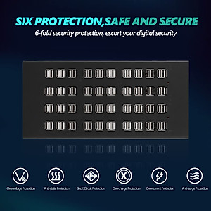 Bewinner USB Charging Port Hub, 80 Ports High Power Quick Charger USB Hub Charging Station,Built-in Supply MR,Built-in Intelligent Multiple Safety Protections,Perfect for Hotels,Factory,Schools(US)