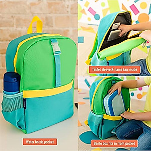 Wildkin Pack-it-All Kids Backpack Bundle with Clip-in Lunch Box (Monster Green)