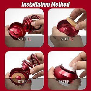 Portable Kinetics Molecular Heater, 2025 New Portable Kinetics Heater Solar Rotating Double Ring Suspension Car Aromatherapy Ornament, For Car Kinetics Molecular Auto Accessories (Red)