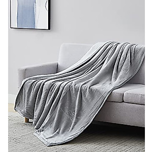 Southshore Fine Living, Inc. Oversized Throw Blanket for Bed and Couch, Reversible Throw Sherpa Blankets Cozy Warm Microfleece Throw Blanket for Winter (50 x 70) Throw Blankets Steel Grey Color