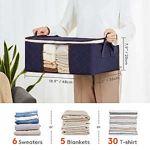 Lifewit 3 Pack 35L Clothes Storage Bag Organizer (Blue), Bundle with 3 Pack 90L Clothes Storage Bag (Grey)