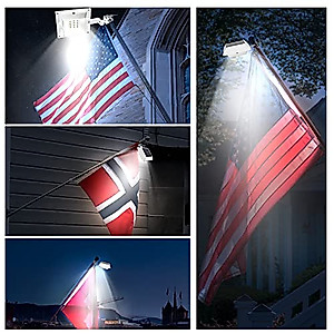 Solar Flag Pole Light, Bright 12LEDs for 5ft 6ft Flag Pole Light Solar Powered, Waterproof Outdoor Flagpoles White 6000k Led Lights Outside House Garden Yard American Flags Decorations