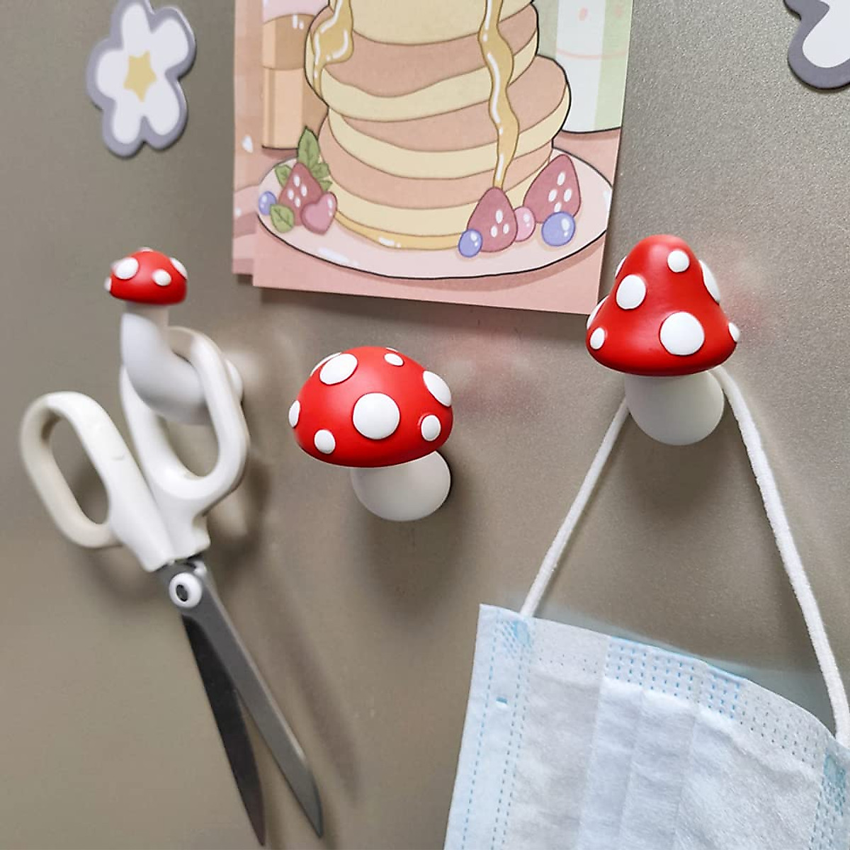 3 Pcs Unique Mushroom Cute Fridge Magnets, Novelty Photo Memo Whiteboard Metal Furniture Home Decoration Magnets