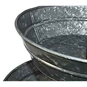 3 Tier Galvanized Steel Serving Tray with Handle, Rustic Vintage Farmhouse Style Party Platters for Cupcakes, Fruit, and Other Desserts or Foods - SciencePurchase