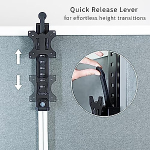 VIVO Black Office Cubicle Bracket VESA Monitor Mount Stand Hanger Attachment, Adjustable Clamp for 17 to 32 inch Screens, Mount-CUB1