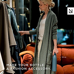 LARS NYSØM Stainless Steel Insulated Water Bottle 12oz 17oz 25oz 34oz 51oz | BPA-free Insulated Thermo Flask for Hot and Cold Beverages | Leakproof Drinking Bottle (Baby Blue, 17oz)