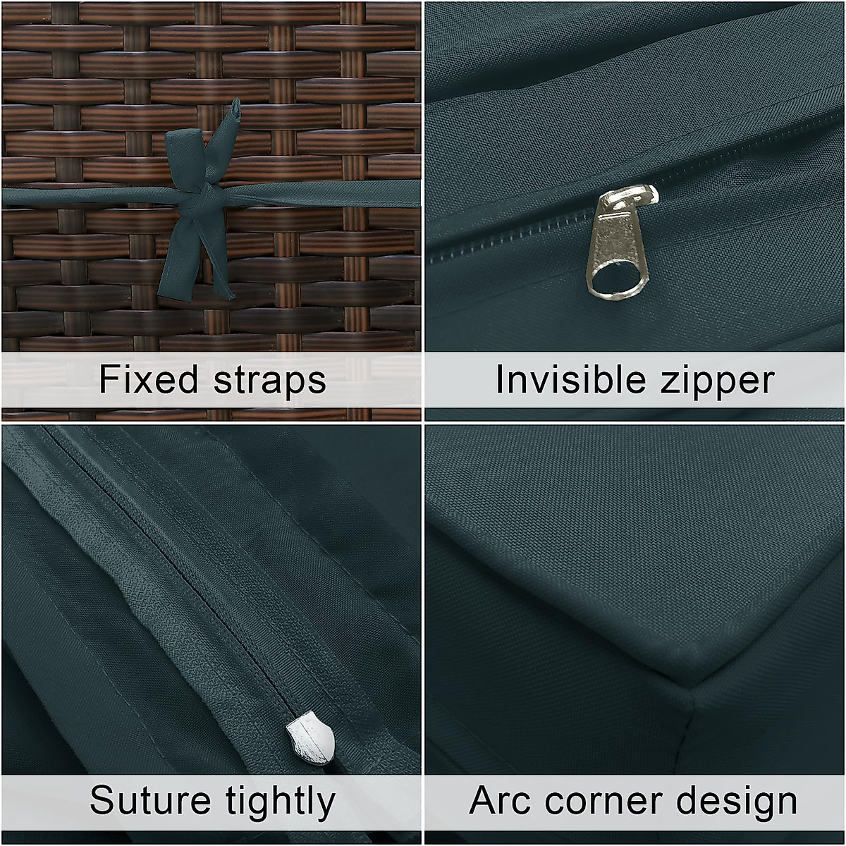 Qaworci Outdoor Cushion Slipcovers, Waterproof Patio Cushion Covers Replacement, Washable Patio Cushion Covers, Cushion Covers for Patio Furniture with Zipper (Gray, 23.6 * 23.6 * 3.5 inches-14)