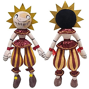 ULTHOOL Sun Moondrop Plush, FNAF Security Breach Clown Figure, 2Pcs 11in Sundrop Moondrop Plushies Toy for Kids and Game Fans Gift (Sun&Moon Clown 2pcs)