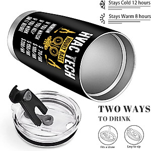 MIFK US Store HVAC Tech Gifts for Men, Funny HVAC Technician Tumbler for Dad, Husband, Boyfriend, Cowoker, Mechanic Tradesman's Coffee Travel Mug Tumbler with Lid Straw 20oz (20OZ 1)