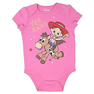 Disney Pixar Toy Story Jessie Bo Peep Newborn Baby Girls 5 Pack Short Sleeve Bodysuits Toy Story Newborn