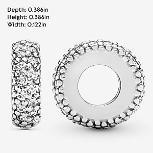 Pandora Clear Sparkle Spacer Charm Bracelet Charm Moments Bracelets - Stunning Women's Jewelry - Gift for Women in Your Life - Made with Sterling Silver & Cubic Zirconia