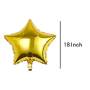 10Pcs Gold Star Shape Foil Balloon 18Inch Aluminum Foil Mylar Balloon Happy Birthday Balloons Decoration