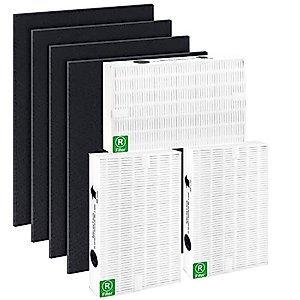 Air Purifier Filter Replacement for Honeywell, Filter R HEPA Filter and Filter A Carbon Pre-Filter Replacement for Honeywell HPA100 HPA200 HPA300 Series Air Purifier (3 HEPA Filters & 4 Pre-Filters)