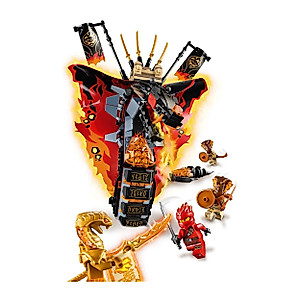 LEGO NINJAGO Fire Fang 70674 Snake Action Toy Building Set with Stud Shooters and Ninja Minifigures Characters, Perfect for Group Play (463 Pieces)