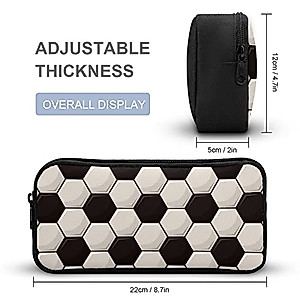 Football Soccer Design Pencil Case Makeup Bag Big Capacity Pouch Organizer for Office College