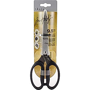 Tim Holtz Micro-Serrated Titanium Shears & Snips Scissor Set, 9.5 Double Beveled Titanium Shears & 7.5 Titanium Snips