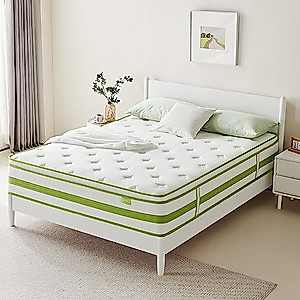 Dourxi 12 Inch Queen Mattress, Hybrid Mattress in a Box, Gel Memory Foam and Pocket Springs for Cooling Sleep & Pressure Relief, Organic Cotton Fabric Cover, Plush Feel, 80"*60"*12", Queen Size
