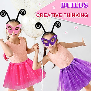 iROLEWIN Toddler Kids-Fairy-Butterfly-Wings-Costume for Girls Dress-Up Mask Tutu and Headband Child Party-Favors Toys Gifts