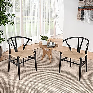 STARY Wood Wishbone Dining Room Chairs Mid Century Modern Wooden for Your Beach House, Fully Assembled
