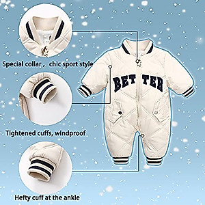 XIFAMNIY Baby Snowsuit Winter suits Coat Outwear Hooded Footie for Toddler Girls and Boys