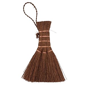 OATIPHO Tea Tray Broom, Tea Broom Whisk, Small Broom Cleaning Soft Bristle Broom Brown Teapot Brush, Tea Ceremony Accessories Hand Broom Soft Straw Broom for Dustpan Keyboard