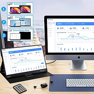 ZEUSLAP Portable Monitor 15.6 Inch 1080P 120Hz FHD Travel Metal Second External USB-C Computer Gaming Monitor with Case & Speakers for Laptop, Phone, SWTICH, PS4/PS5, etc.