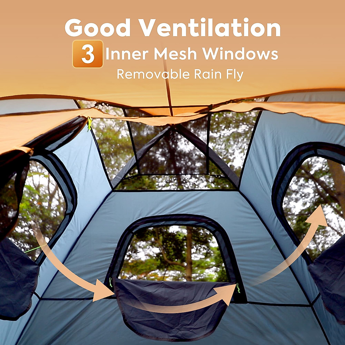 ICECO Camping Tents 4 People,4 Person Tents for Camping Waterproof Windproof Dome Tent,4 Season Tent with Screen Room,Easy Setup,with Removable Rain Fly